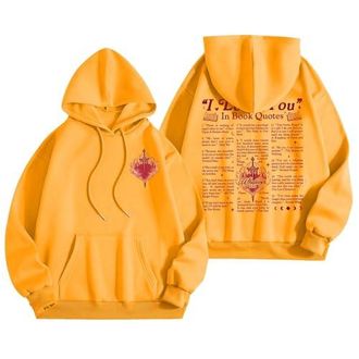 Generic Sweat &agrave; capuche &agrave; manches longues pour la Saint-Valentin 2026 pour femme (2), jaune, XXL