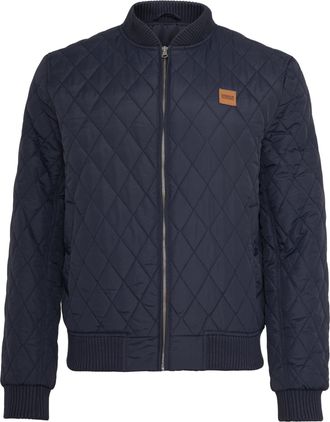 Urban Classics TB862 Herren Steppjacke - Diamond Quilt Nylon Jacke - Ideal als &Uuml;bergangsjacke, Blau (navy 155), Gr. Small