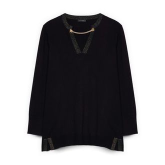 Fiorella Rubino Damen, Strickwaren, Schwarzk, SGröße