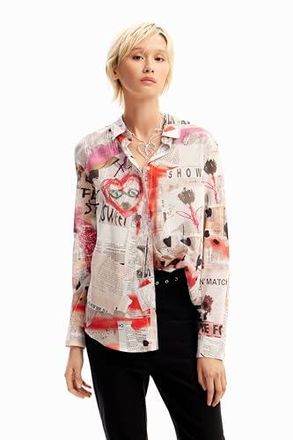 Desigual Cam_Matera Blouse, Blanc, Taille S Femme