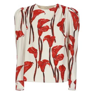 Carolina Herrera Calla Lily Print Blouse - - Blouses & Shirts - Damen - Mehrfarbig - XS