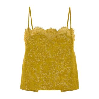 Saint Laurent Shift Top aus Brokat - - Tops - Damen - Gelb - L