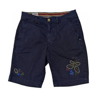 Bob Bestickte Slim Fit Shorts - - Shorts - Herren - Blau - XL