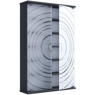 ebuy24 TilanoL Vitrinenschrank CD, DVD 6 Ablagen 2 Türen anthrazit