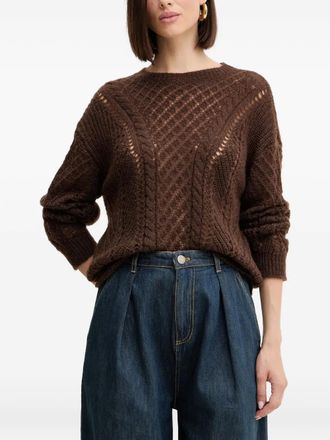 Twin-Set pull à design ajouré - Marron