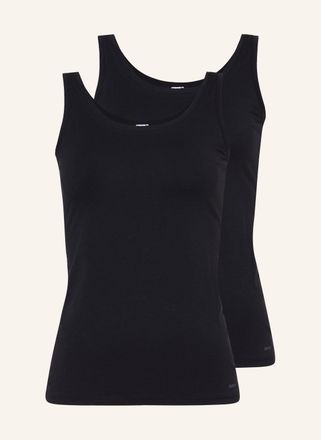 Skiny Skiny 2er-Pack Tops Advantage Cotton Stretch schwarz