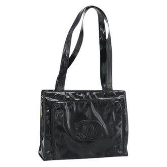 Chanel Pre-owned Vintage Lack Leder Shopper - - Pre-owned - Damen - Schwarzk - ONE SIZE