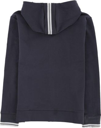 HUGO BOSS Zippered Hoodie Sweatshirt - Blue