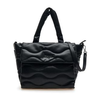 Blauer Schultertasche mit Wellenmuster - - Bags - Damen - Schwarzk - ONE SIZE