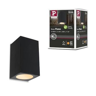 Paulmann 94710 luminaire dextérieur LED Applique Flame respect insectes IP44 carré 58x103mm 2200K 4W 265lm 230V 75° Anthracite métal lumière dorée