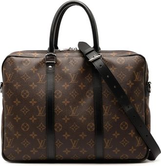 Louis Vuitton Crossbody Bags - Monogram Macassar Porte Documents Voyage - Gr. unisize - in Braun - für Damen