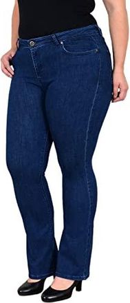 ESRA Jean Bootcut pour femme - Jean bootcut - Taille haute - Pantalon &eacute;vas&eacute; - Pantalon &eacute;vas&eacute; - Pour femme - Taille plus FB7, Bleu fonc&eacute; J46, 46