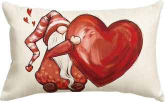 Generic Kissenbezug Valentinstag 50x30 Valentinstagsdeko S&uuml;&szlig;e Wichtel Kissenbez&uuml;ge Valentines Day Cushion Cover Deco f&uuml;r Bettw&auml;sche Sofa Wohnzimmer Valentinst