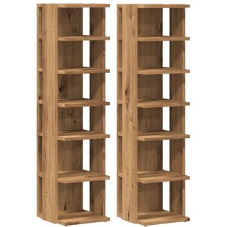 vidaXL Vidaxl - Armoires &agrave; chaussures 2 pcs ch&ecirc;ne artisanal bois ding&eacute;nierie