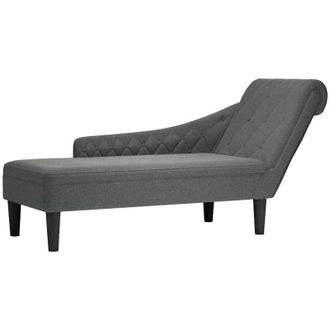vidaXL Vidaxl - Chaiselongue mit Kissen und Rechter Armlehne Dunkelgrau Stoff