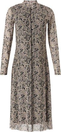 Comma Midikleid Kleid Hochgeschlossenes Midi-Kleid aus Mesh