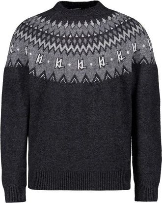 Karl Lagerfeld Herren Pullover grau Wolle Norweger