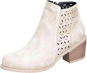 Generic Bottines d&eacute;contract&eacute;es &agrave; talon &eacute;pais pour femme - &Eacute;l&eacute;gantes - Couleur unie - Fermeture &eacute;clair lat&eacute;rale - Antid&eacute;rapantes - Confortables - Pour le trava