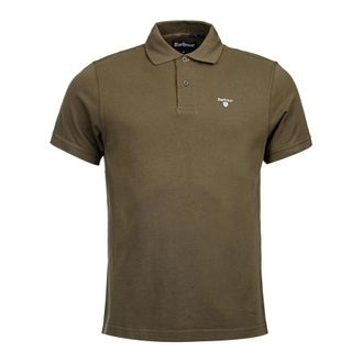 Barbour Homme, Tops, Vert, Taille: XL Polo Tartan Pique Olive Foncé