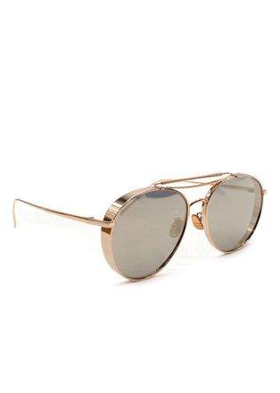 Gentle Monster Gold Metal Aviator Sunglasses Size M