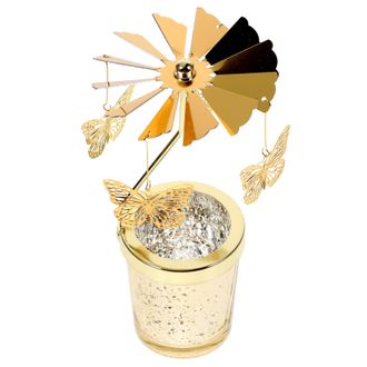 PartyKindom Drehbarer Teelichthalter Aus Gold Kerzenhalter Tischdekoration Kerzenst&auml;nder F&uuml;r Zuhause Hochzeit Und Party