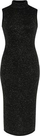 Max Mara Femme, Robes, Noir, Taille: 40 FR Sleeveless Lamé Midi Dress