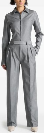 Mani&egrave;re De Voir pantalon de costume pliss&eacute; &agrave; fines rayures - Gris