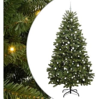 vidaXL K&uuml;nstlicher Weihnachtsbaum Gr&uuml;n 270 cm PVC und Metall vidaXL