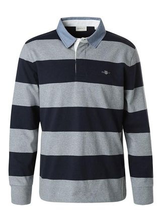 GANT Herren Pullover blau Baumwolle gestreift