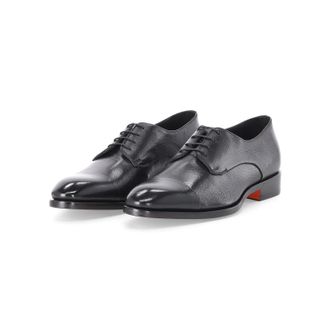 Santoni Low-Top Sneaker - Schn&uuml;rschuhe aus Leder - Gr. 41,5 (EU) - in Schwarz - f&uuml;r Damen