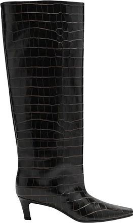 Toteme Femme, Chaussures, Brun, Taille: 37 EU Bottes &agrave; tige large en croco gaufr&eacute;