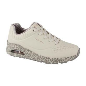 Skechers Uno Safari Time Polyurethan Damen Wei&szlig;/Leopard Sneakers