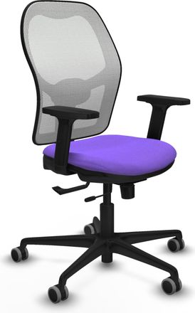 Piqueras y Crespo Schreibtischstuhl, wei&szlig; und lila, mit 2D-Armen, h&ouml;henverstellbare Lendenwirbelst&uuml;tze, ausgestattet mit Syncro/Traslack und injiziertem Schaumstoff, We