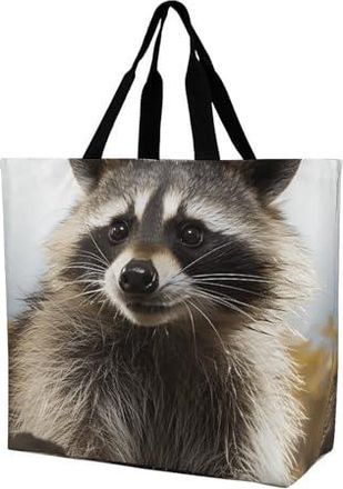 Generic Raton Laveur Poilu Sac Courses Imperm&eacute;able Sacs De Courses L&eacute;ger Sac Fourre-Tout Pour Voyage Quotidienne Travail