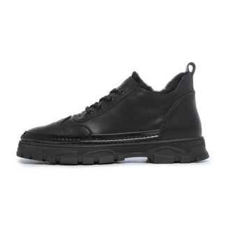Cesare Gaspari Merino Wool-Lined Chunky Baskets - Black - Femme - Chaussures - Noir - Taille: 40 EU