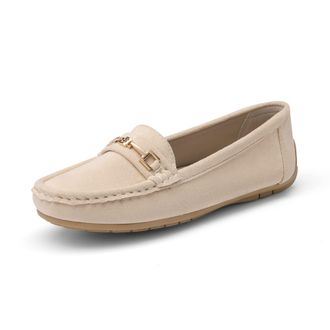 Dream Pairs Damen Loafer Bequeme Mokassins Slippers Damen Niedrige Schuhe Faltbare Klassische Loafer Khaki-Suede 41 (EUR) SDLS2205W-NEW-E