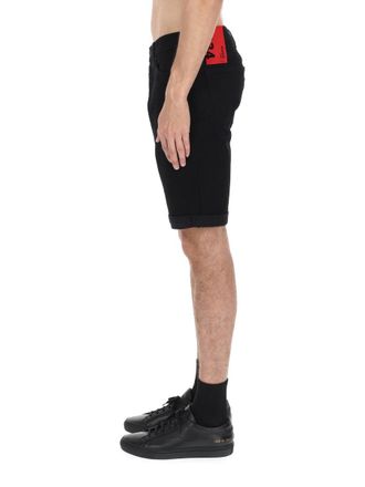 HUGO BOSS Patch Logo Cotton Shorts - Black