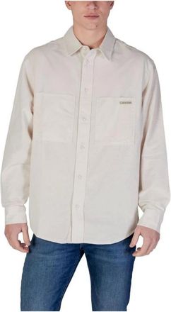 Calvin Klein Jeans Homme, Chemises, Beige, Taille: M Chemise Coton Rigenerato