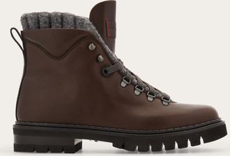 Ferragamo Herren Gef&uuml;tterter Boot Braun Gr&ouml;&szlig;e 40.5
