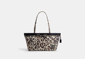 Coach topia Loop Tote Bag Mit Schleife Und Leopardenmuster