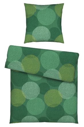 Novel Bettw&auml;sche, Gr&uuml;n, Textil, Kreise, 135x200 cm, pflegeleicht, angenehm w&auml;rmend, Schlaftextilien, Bettw&auml;sche, Bettw&auml;sche