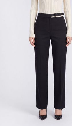 Semicouture Pantalon skinny en laine m&eacute;lang&eacute;e taille haute avec d&eacute;tail d&eacute;coup&eacute;