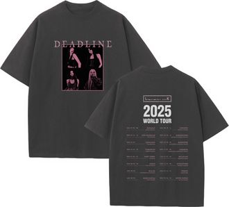 Generic Deadline Baumwolle T-Shirt 2025 World Tour Grafik Unterst&uuml;tzung Unisex Sport Shirt(A-Gray,M)