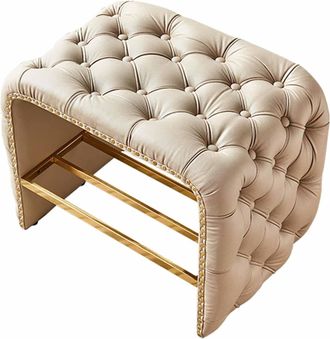 Generic Schuhbank Mit Sitzkissen, 2-stöckige Aufbewahrungsbank, Hölzerne Eingangsbank, Fußhocker, Schuhregal for Eingangsbereich, Wohnzimmer, Schlafzimmer, 56