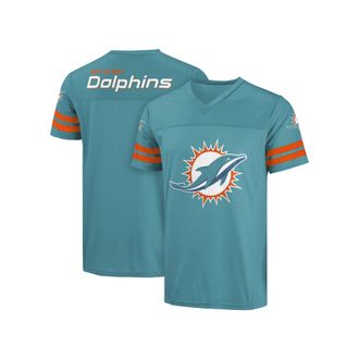 Foco NFL Herren Offizielles Lizenzprodukt Primary Logo Wordmark Game Day Football V-Ausschnitt Top, Miami Dolphins - Aqua, L