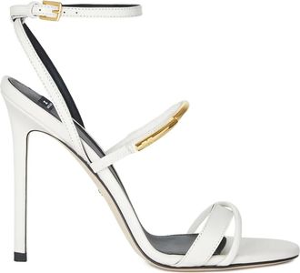 Elisabetta Franchi Sandalen aus Leder 105mm - Weiß