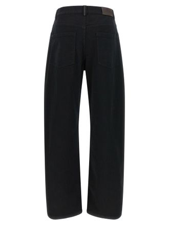 Brunello Cucinelli High-Waist Wide-Leg Jeans - Black