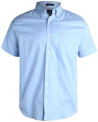Ben Sherman Mens Shirt - Regular Fit Short Sleeve Button Down Oxford Shirt - Casual Collared Shirt for Men (S-XL), Size Large, Sky