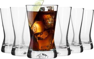 Krosno | Trinkgläser für Wasser, Säfte, Getränke | Set 6 x 250 ml | X-Line Kollektion | Ergonomische X-Form | Ideal für Partys | Modernes Design | Spülmaschi