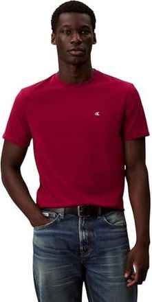 Calvin Klein T-Shirt Manches Courtes Homme Classic Monogram Tee avec Col Ras-du-Cou, Rouge (Beet Red), XXL